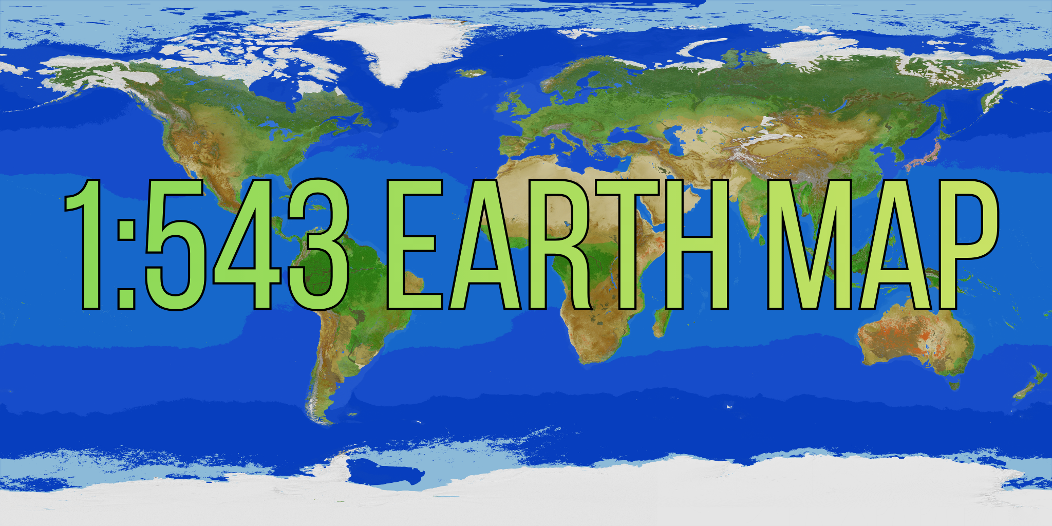 1:543 Earth Map | Minecraft Earth Maps